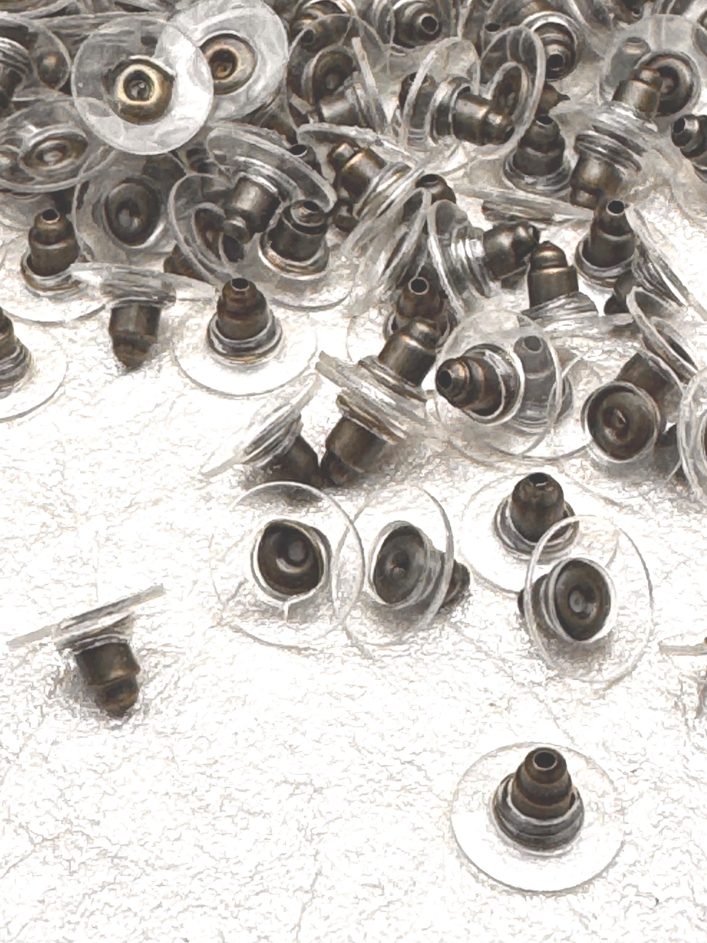 Stainless Steel Comfort Bullet Clutch Stud Earring Backs W/ Clear Pad ...