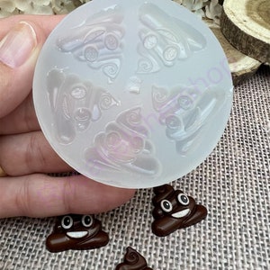 Emoji Cartoon Poop Silicone Mold Fondant-resin-crafts-clay-candy ...