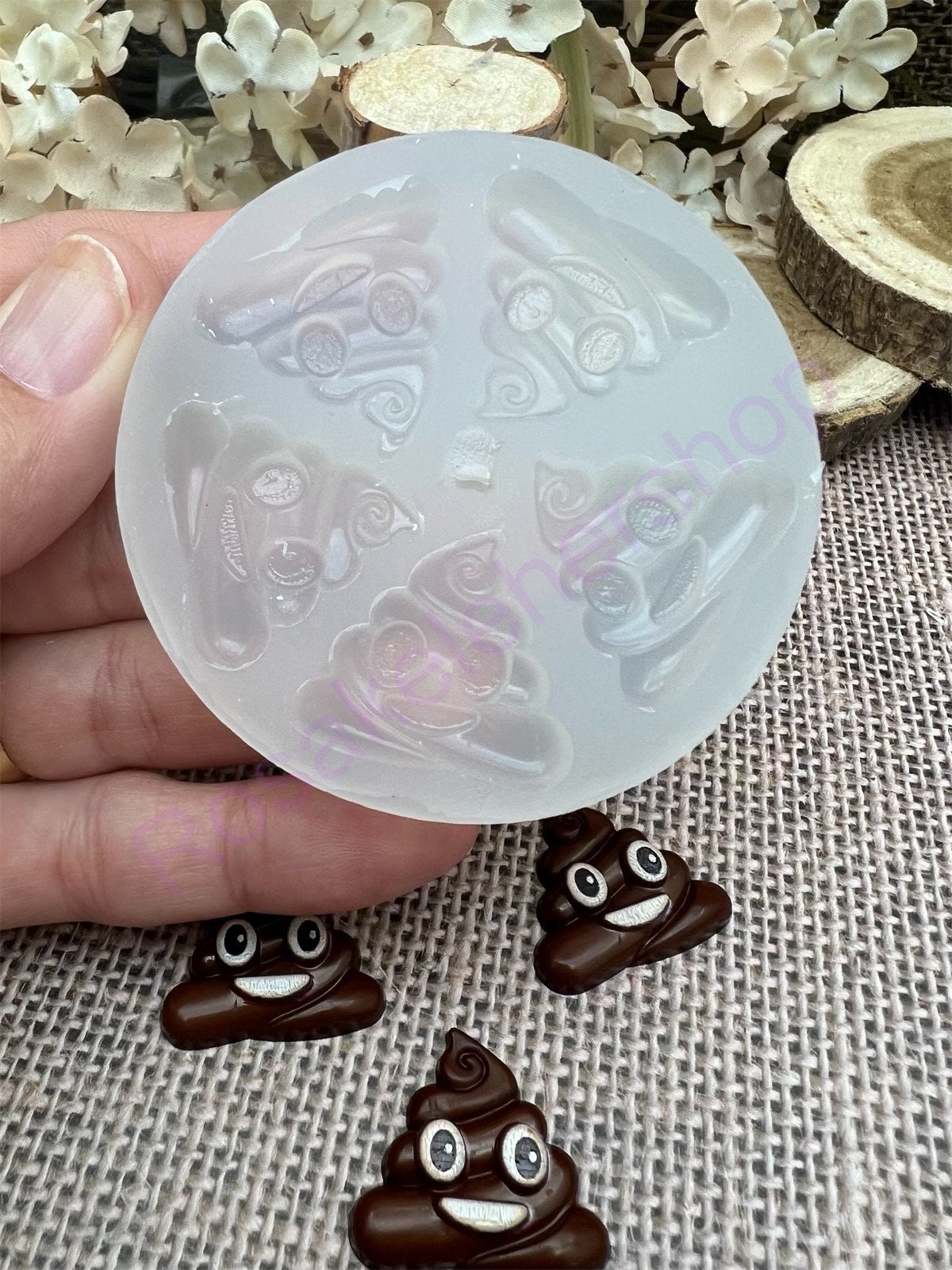 Emoji Cartoon Poop Silicone Mold Fondant-resin-crafts-clay-candy ...