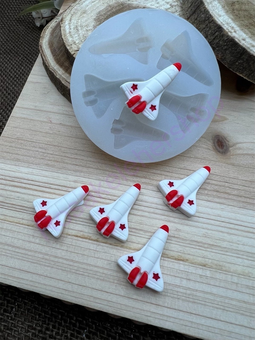 Spaceplane-earth Rocket Ship Flat Back Handmade Silicone Mold for ...