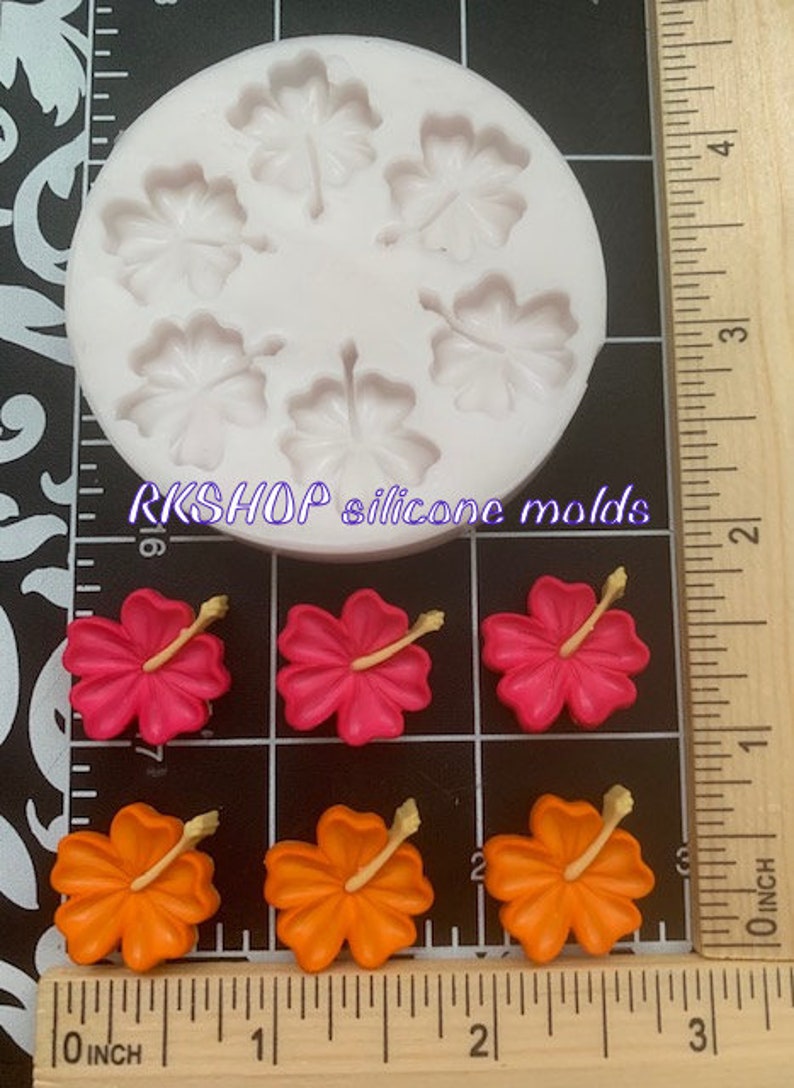 Hibiscus Flower Silicone Mold for Fondant-resin-polymer Clay-candy ...