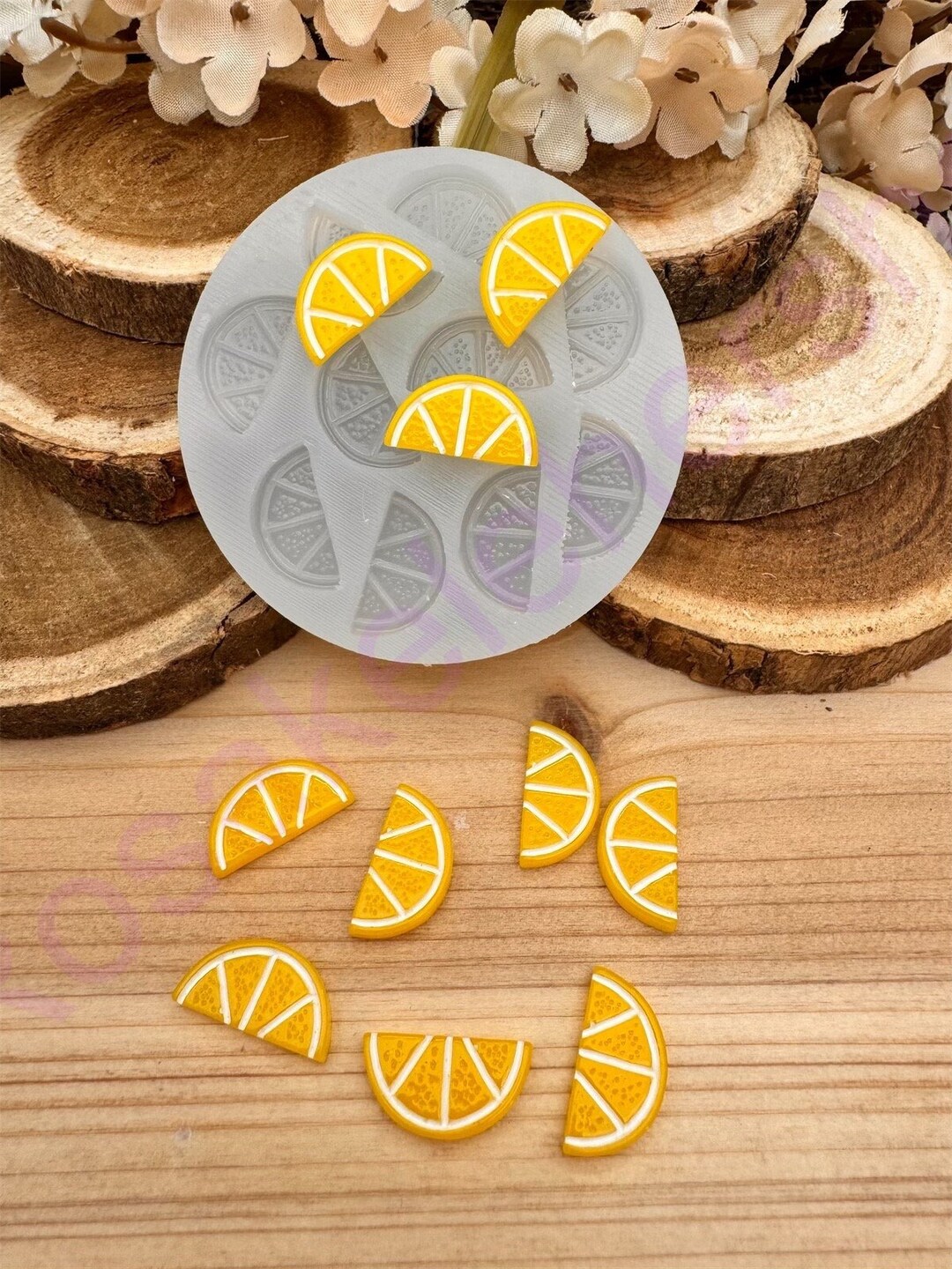 Half Tangerine-orange Fruit Slice Handmade Silicone Mold for Fondant ...