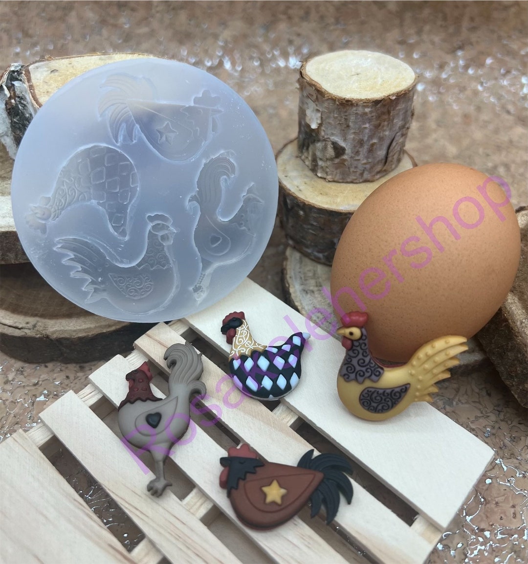 Hen Party Chicken-rooster-baby Chick Silicone Mold for Fondant-resin ...