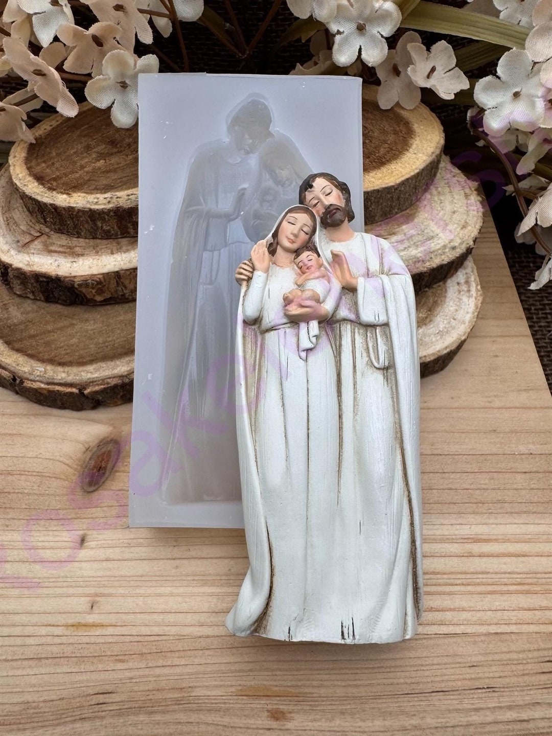 HOLY FAMILY Jesus-mother Mary and Joseph Handmade Silicone Mold-church ...