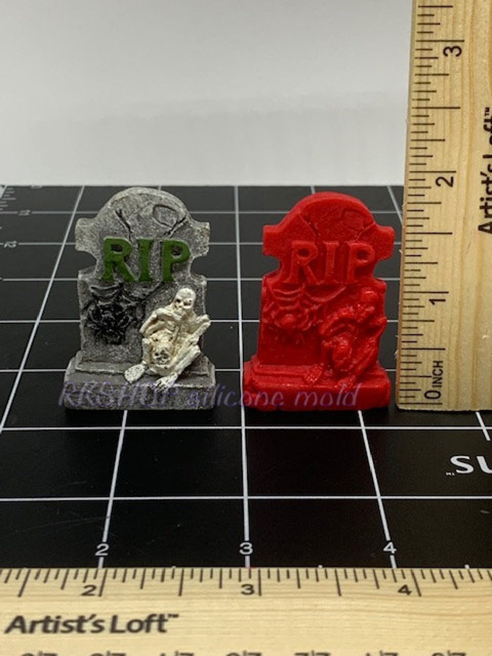RIP Skull Tombstone-cemetery Headstone-halloween Silicone Mold for ...