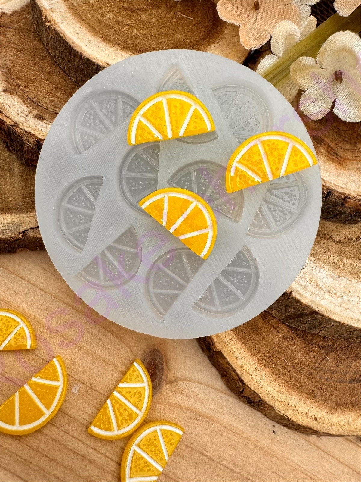 Half Tangerine-orange Fruit Slice Handmade Silicone Mold for Fondant ...