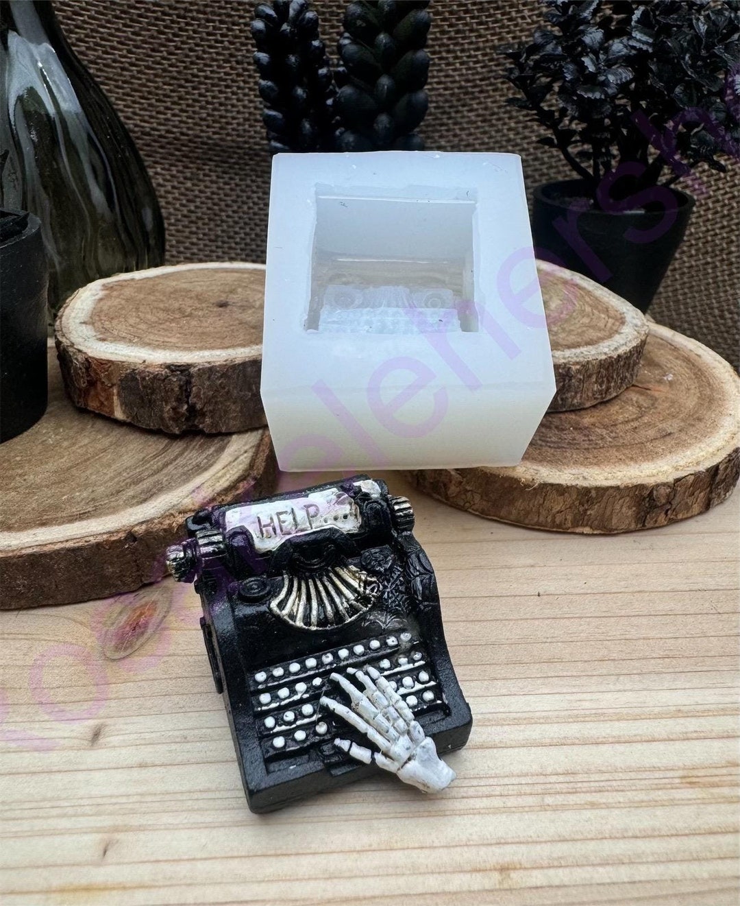 Horror Typewriter Skeleton Hand Handmade Silicone Mold for Halloween ...