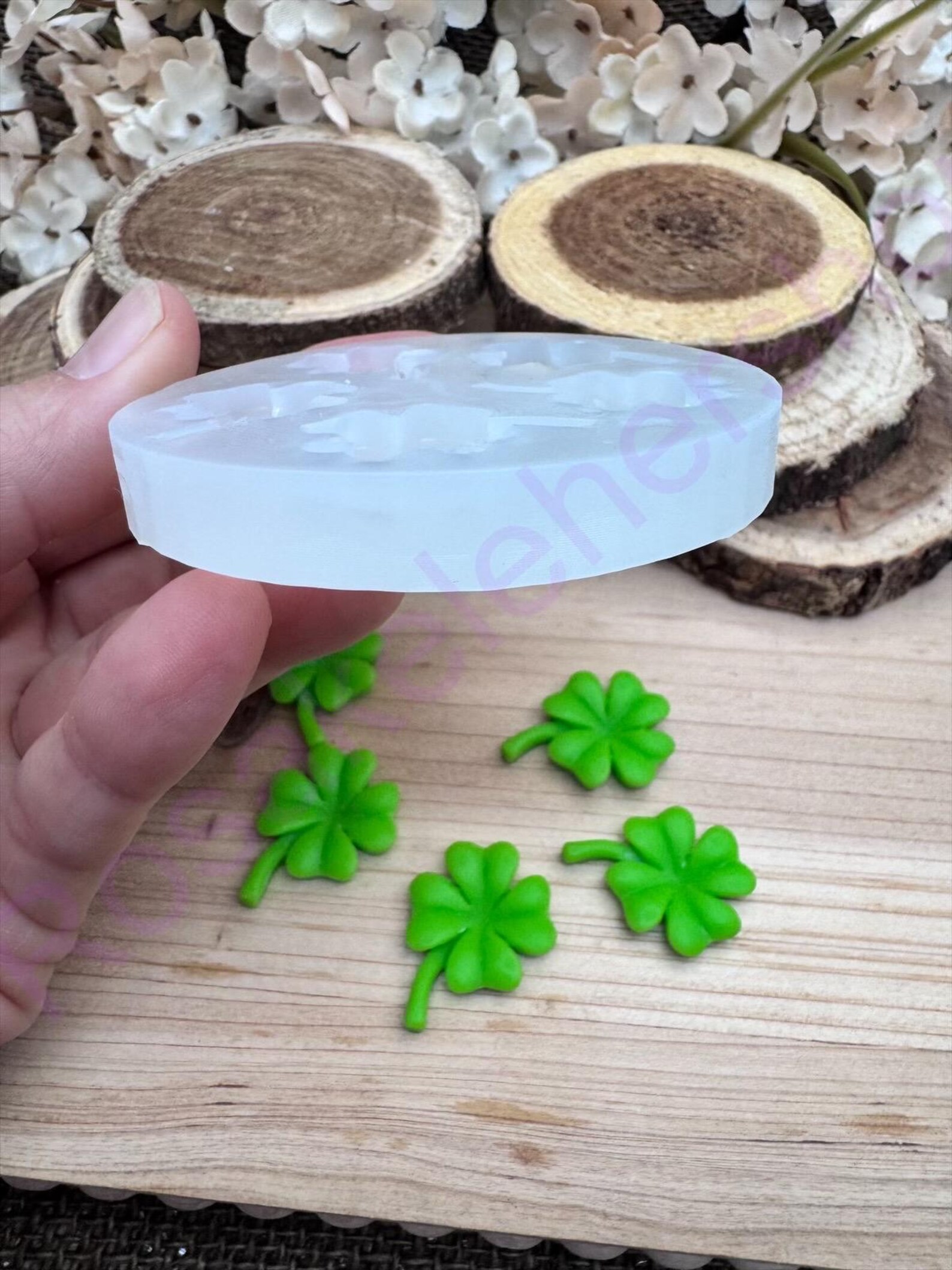 St Patrick's Day Shamrock Clover Leaves Handmade Silicone Mold #2 for ...