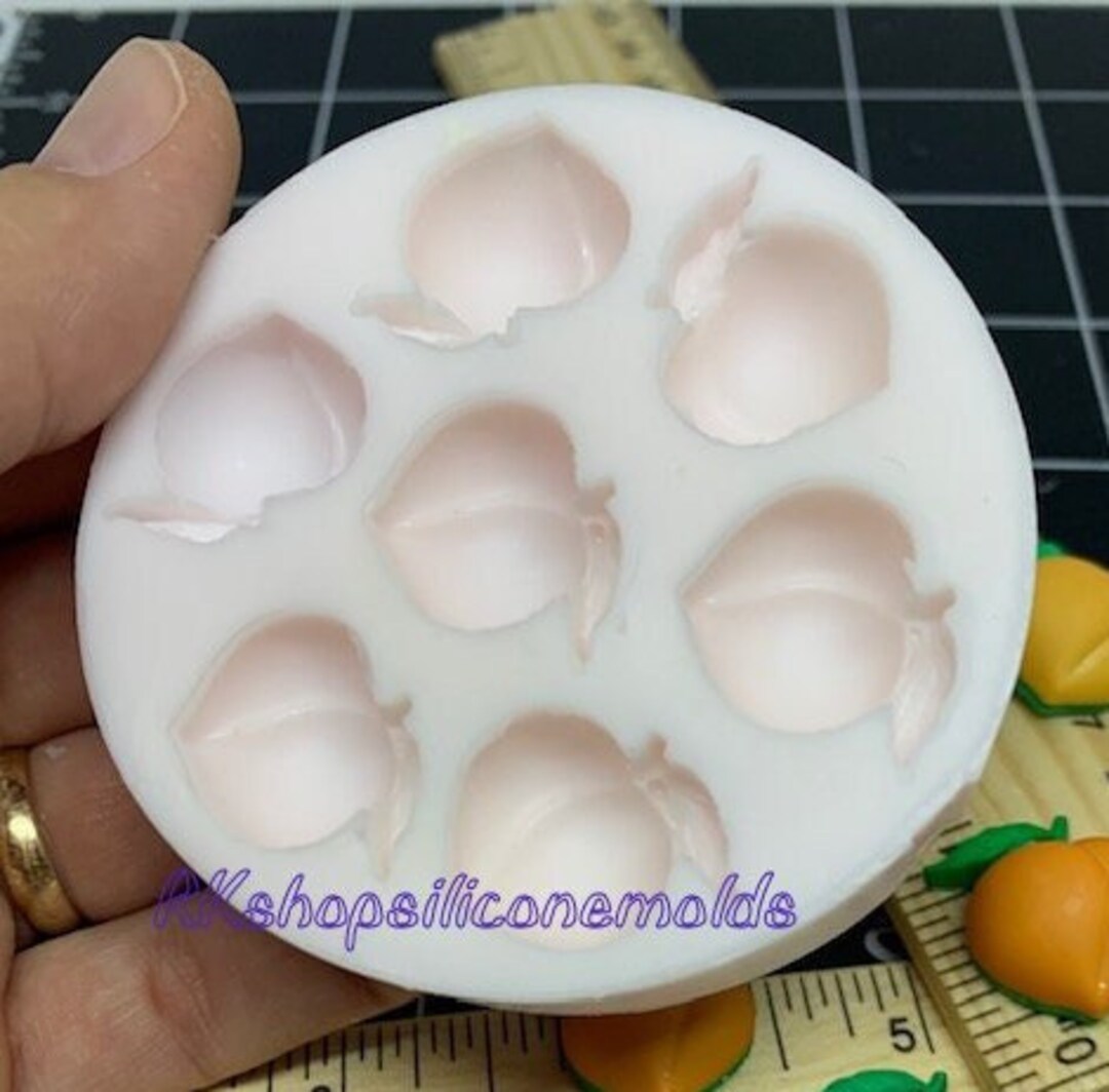 Peaches Fruits Silicone Mold 7 20 Cavities Very Tiny for Fondant-resin ...