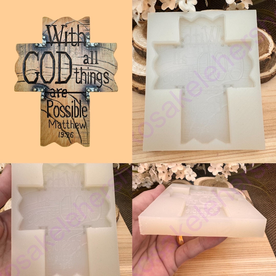Cross Wood Imitation Handmade Silicone Mold for Fondant-resin-clay ...