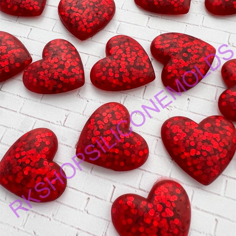 Red Glitter Hearts - Etsy