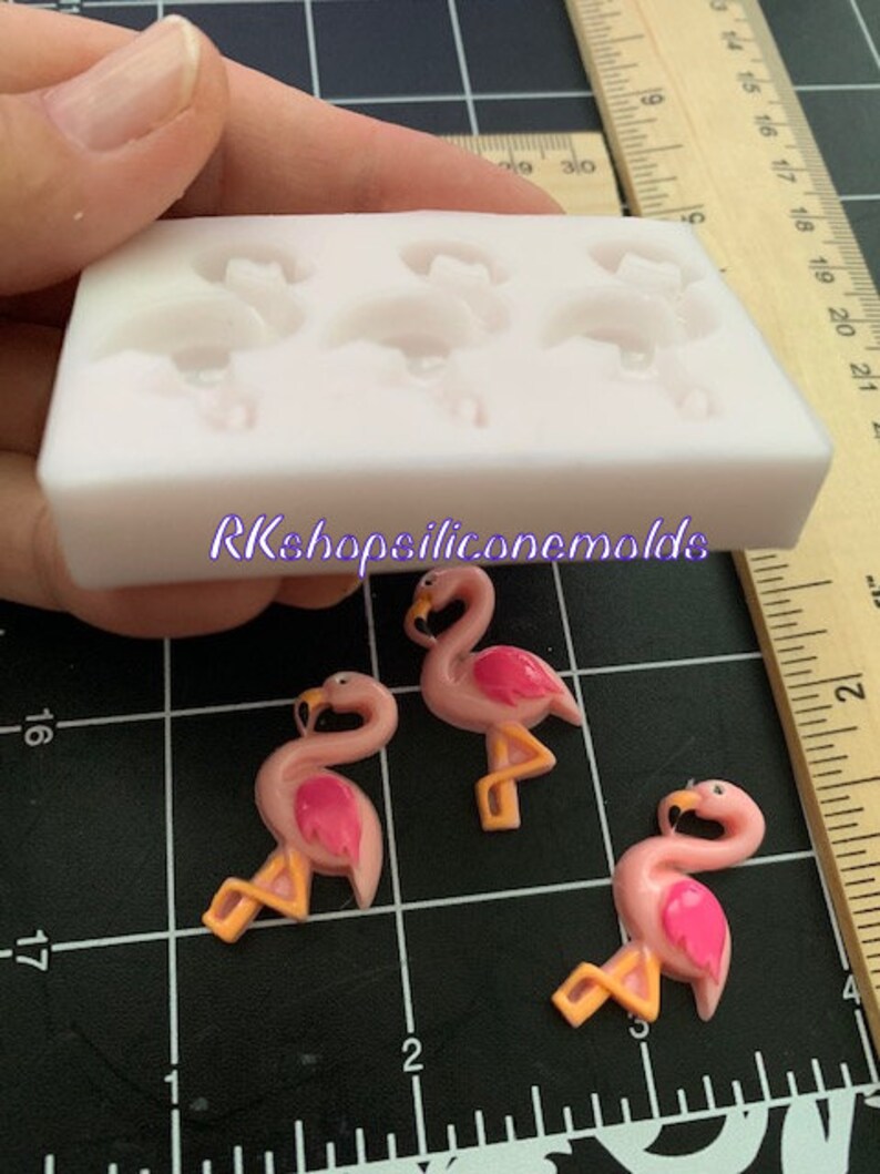 Flamingo Silicone Mold 3 Cavities for Fondant-resin-handcrafts-polymer ...