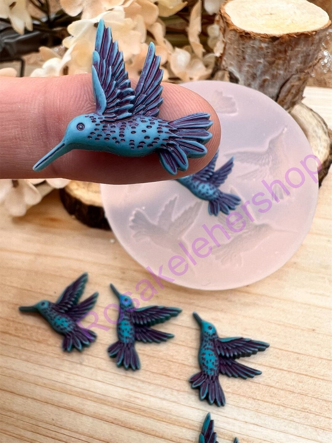 HUMMINGBIRD Bird Silicone Mold (very Tiny- Flat Back) for Fondant-resin ...