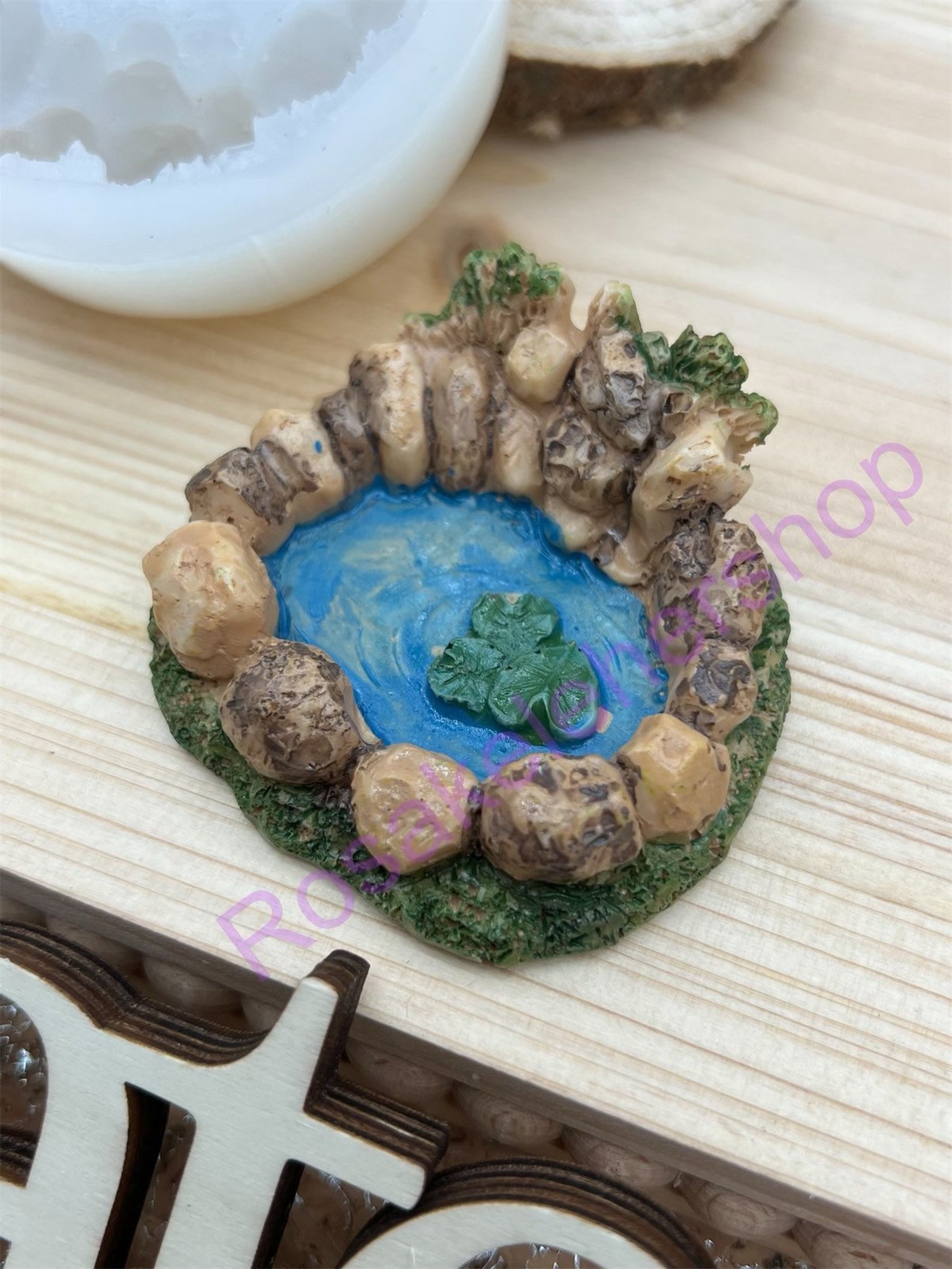 Miniature Lake-pond With Rocks-leaves Handmade Silicone Mold-fish Pond ...