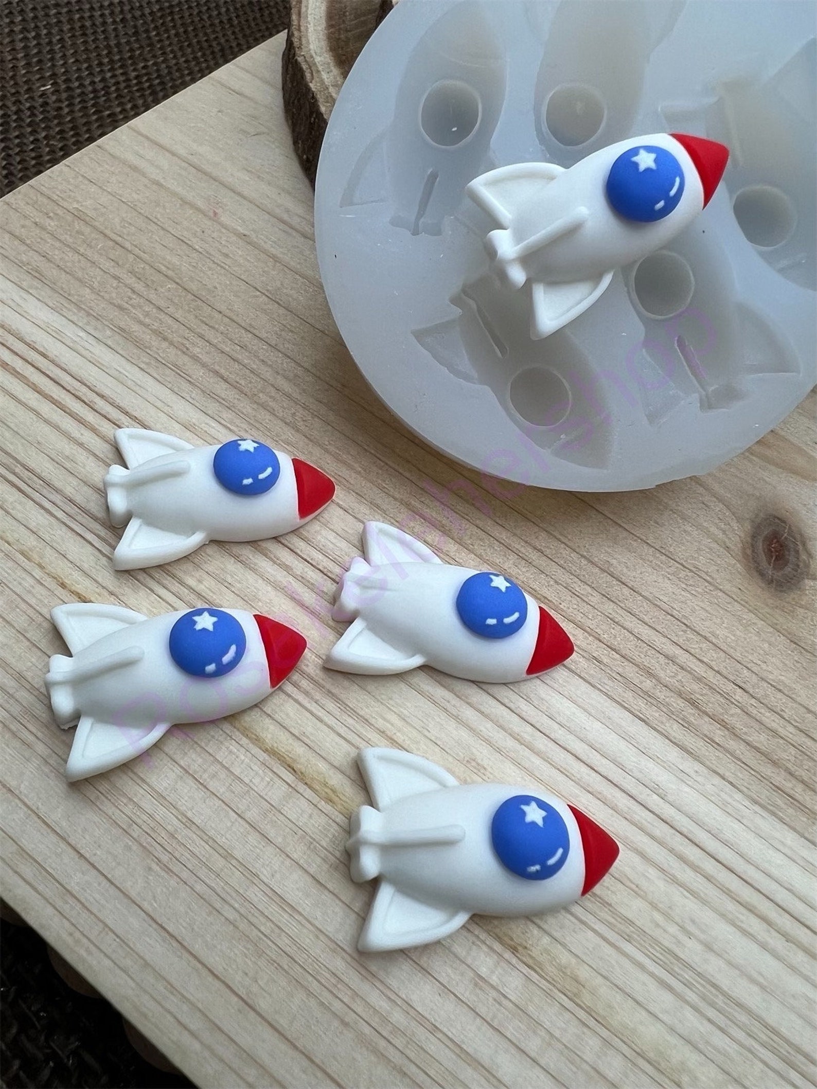 Earth Rocket-cartoon Astronaut Flat Back Silicone Mold for Fondant ...