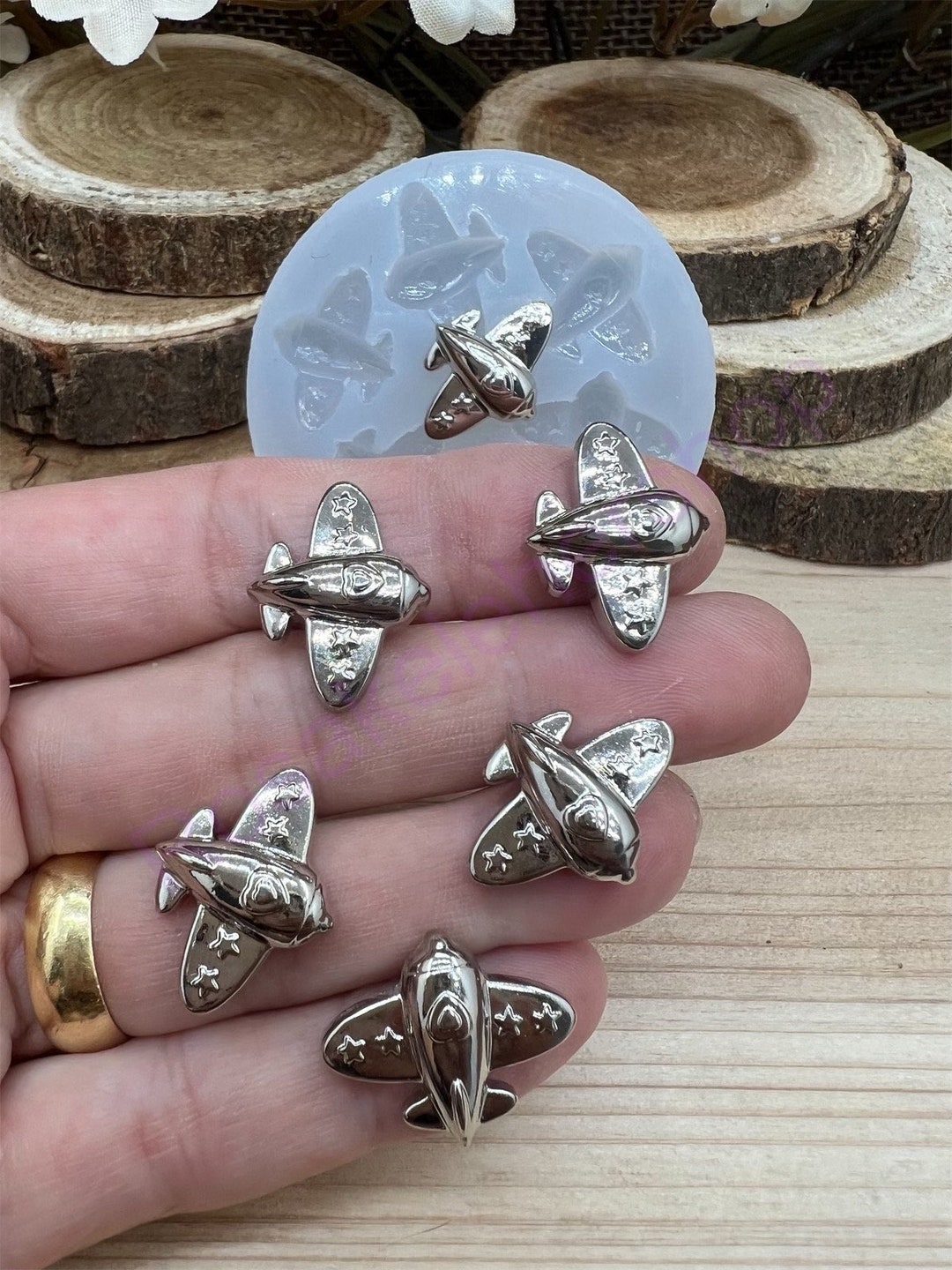 Airplane-plane Silicone Mold (TINY-SHALLOW) for Fondant-resin-polymer ...