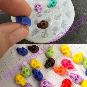 Skulls Silicone Mold Very Tiny for Fondant-resin-handcrafts-polymer ...