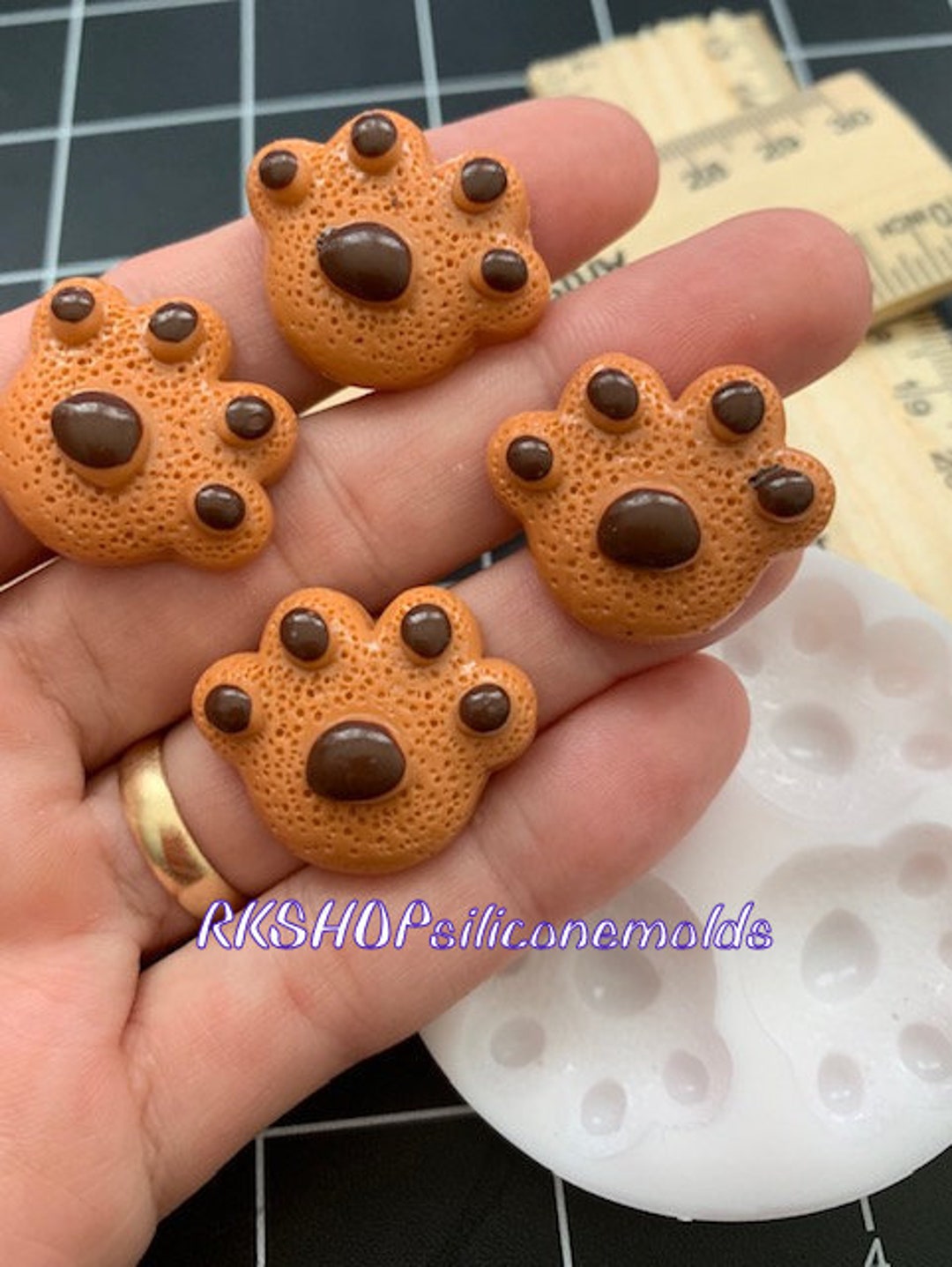 Paw Print Silicone Mold for Fondant-resin-polymer Clay-candy-jewelry ...