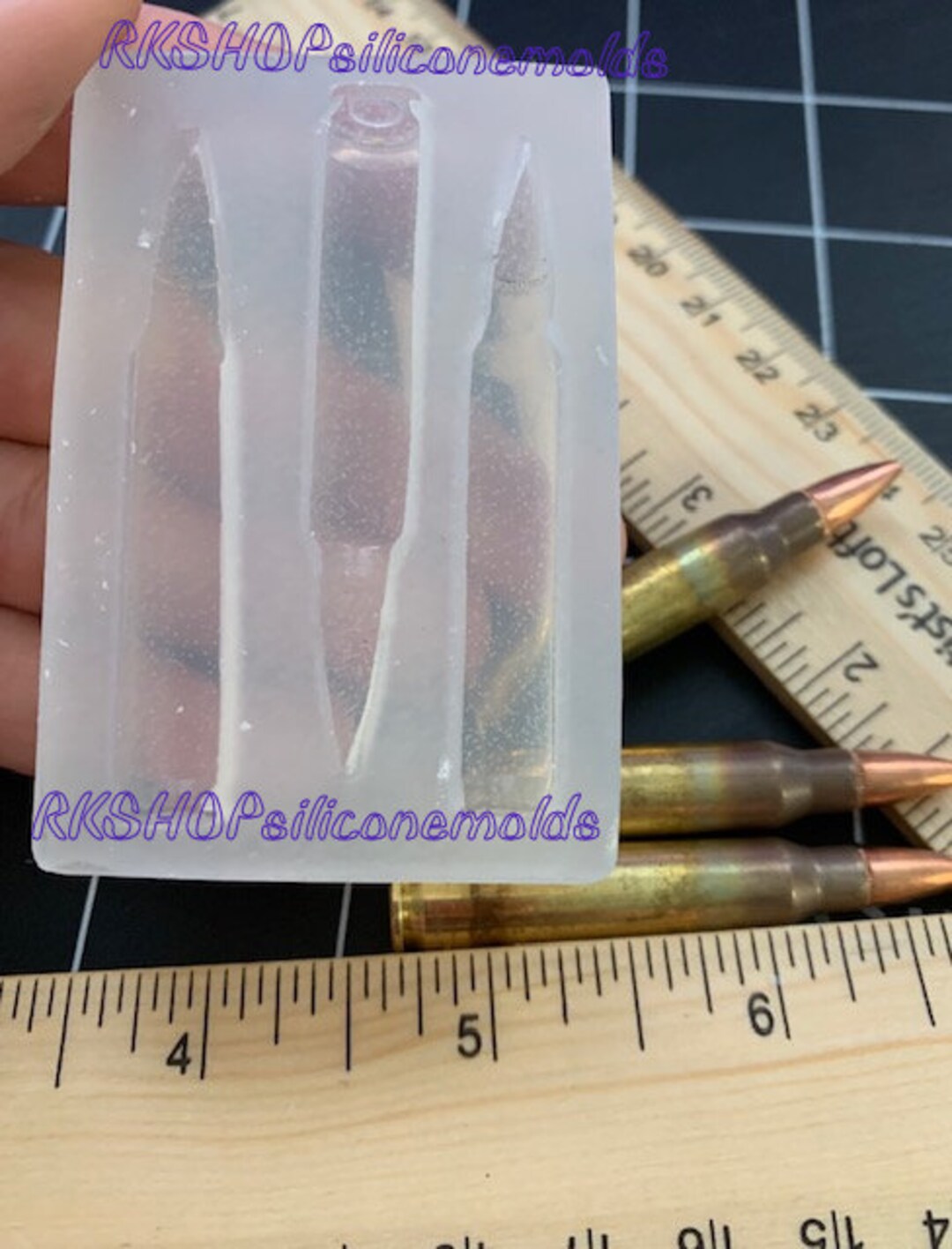Gun Bullet 2D 223 REM Silicone Mold for Fondant-resin-polymer Clay ...
