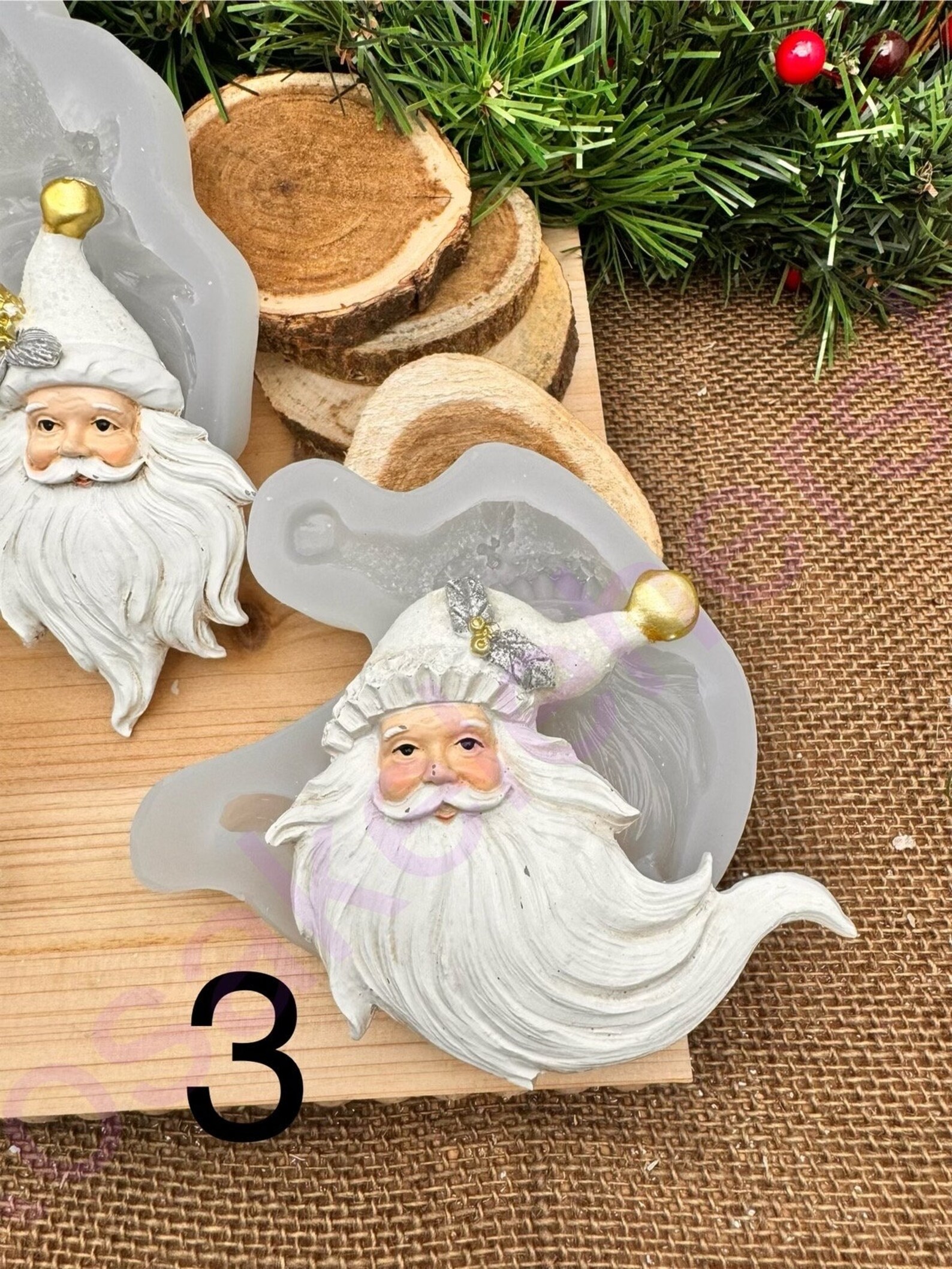 Santa Claus's-christmas Ornaments Handmade Silicone Mold for Fondant ...