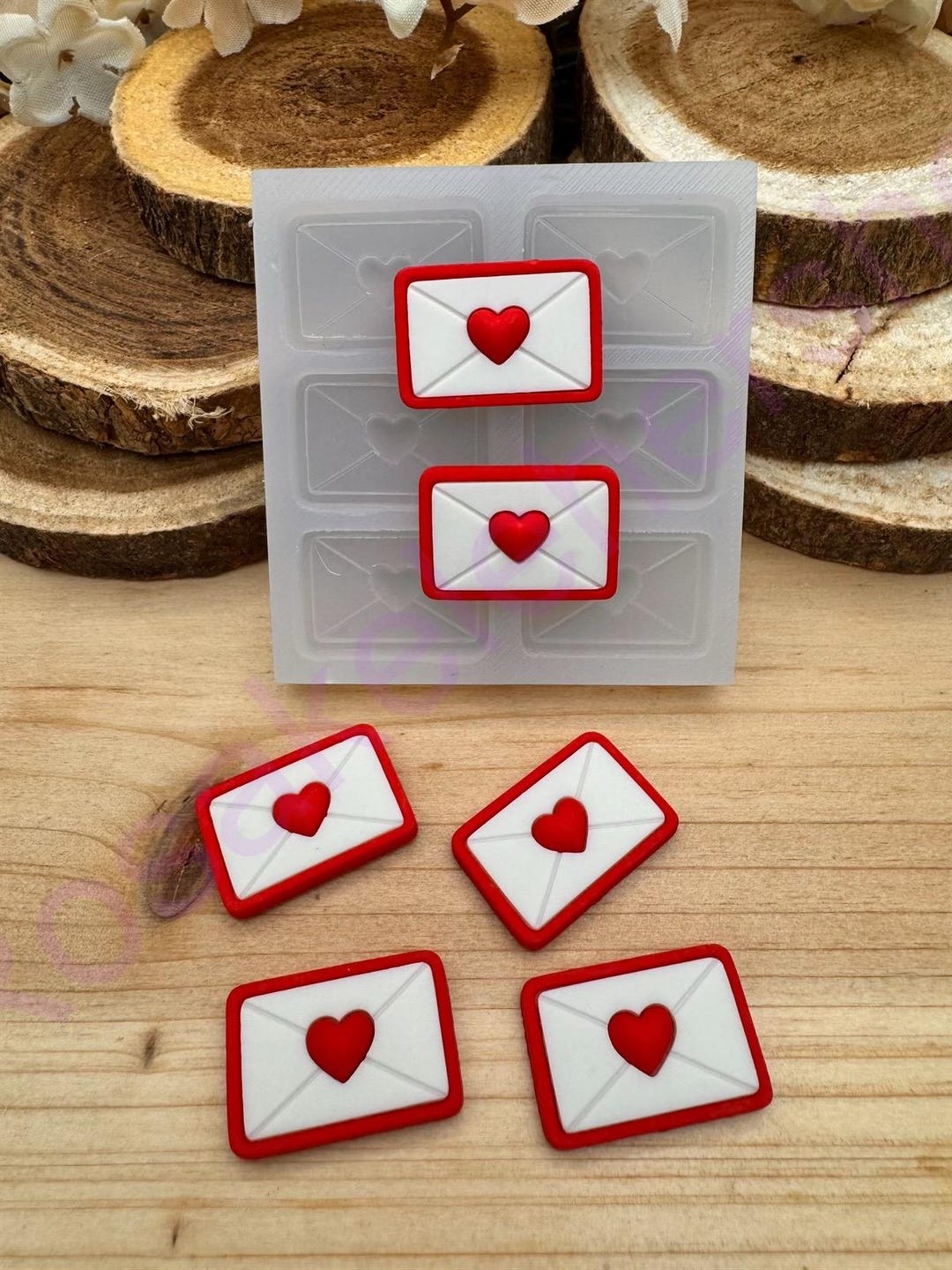 Love Envelopes Letters With Hearts Handmade Silicone Mold for ...