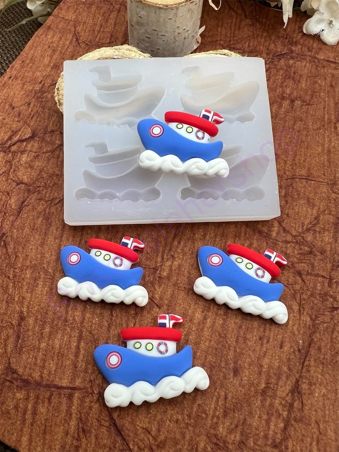 Boat Silicone Mold-sea-beach for Fondant-resin-polymer Clay-candy ...