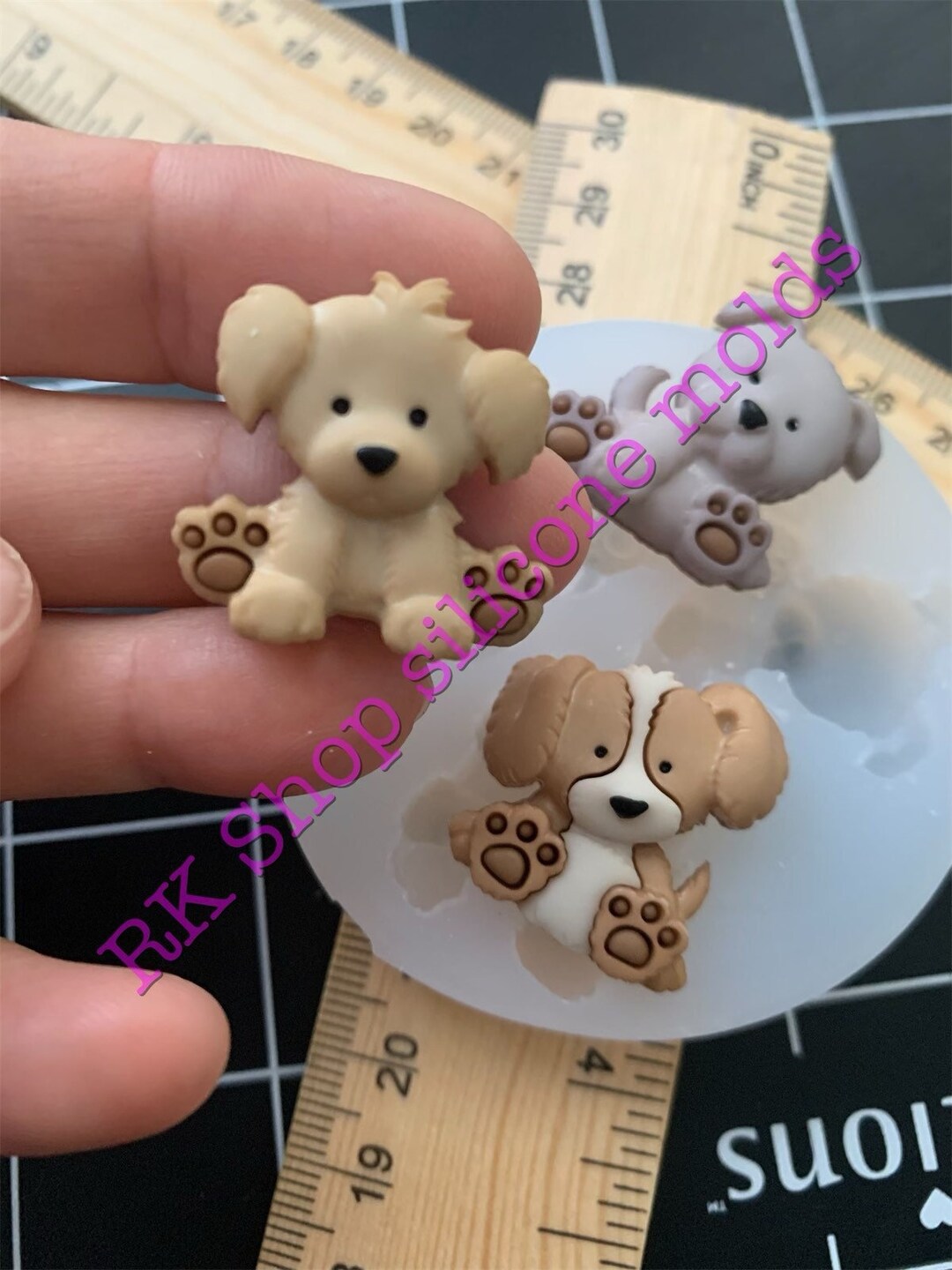 Dog Handmade Silicone Mold for Fondant-resin-crafts-chocolate-clay ...