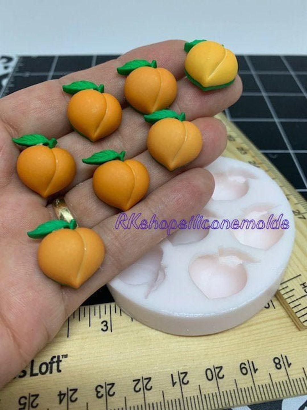 Peaches Fruits Silicone Mold 7- 20 Cavities Very Tiny for Fondant-resin ...