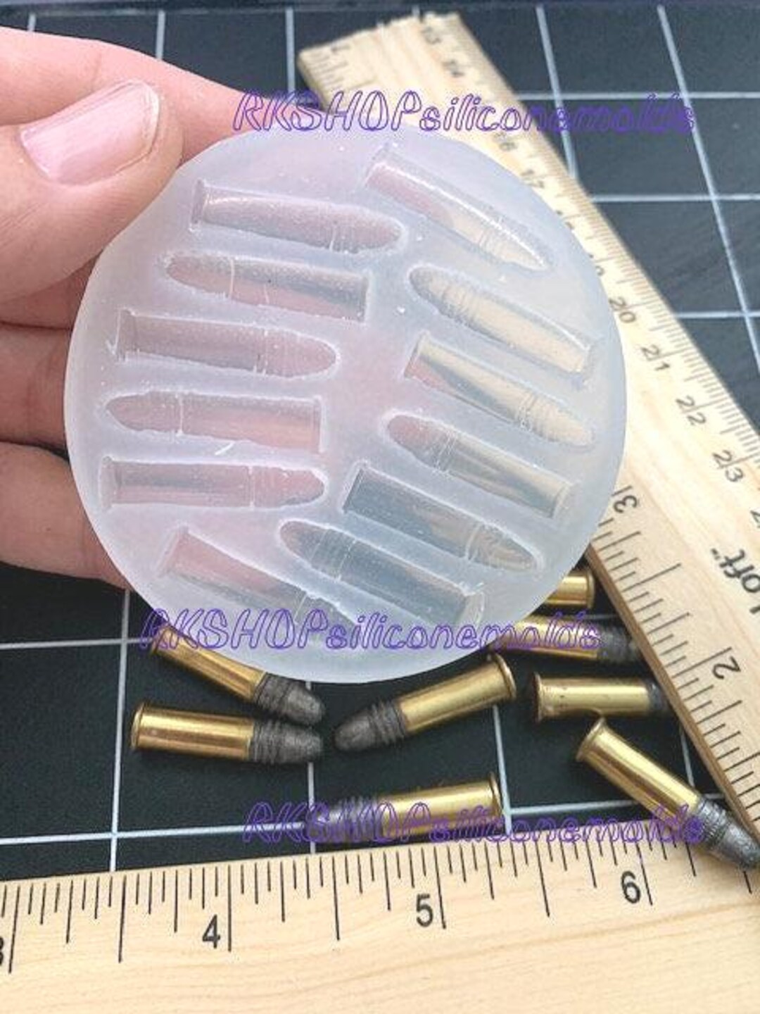 Gun Bullet Silicone Mold for Fondant-resin-polymer Clay-candy-jewelry ...