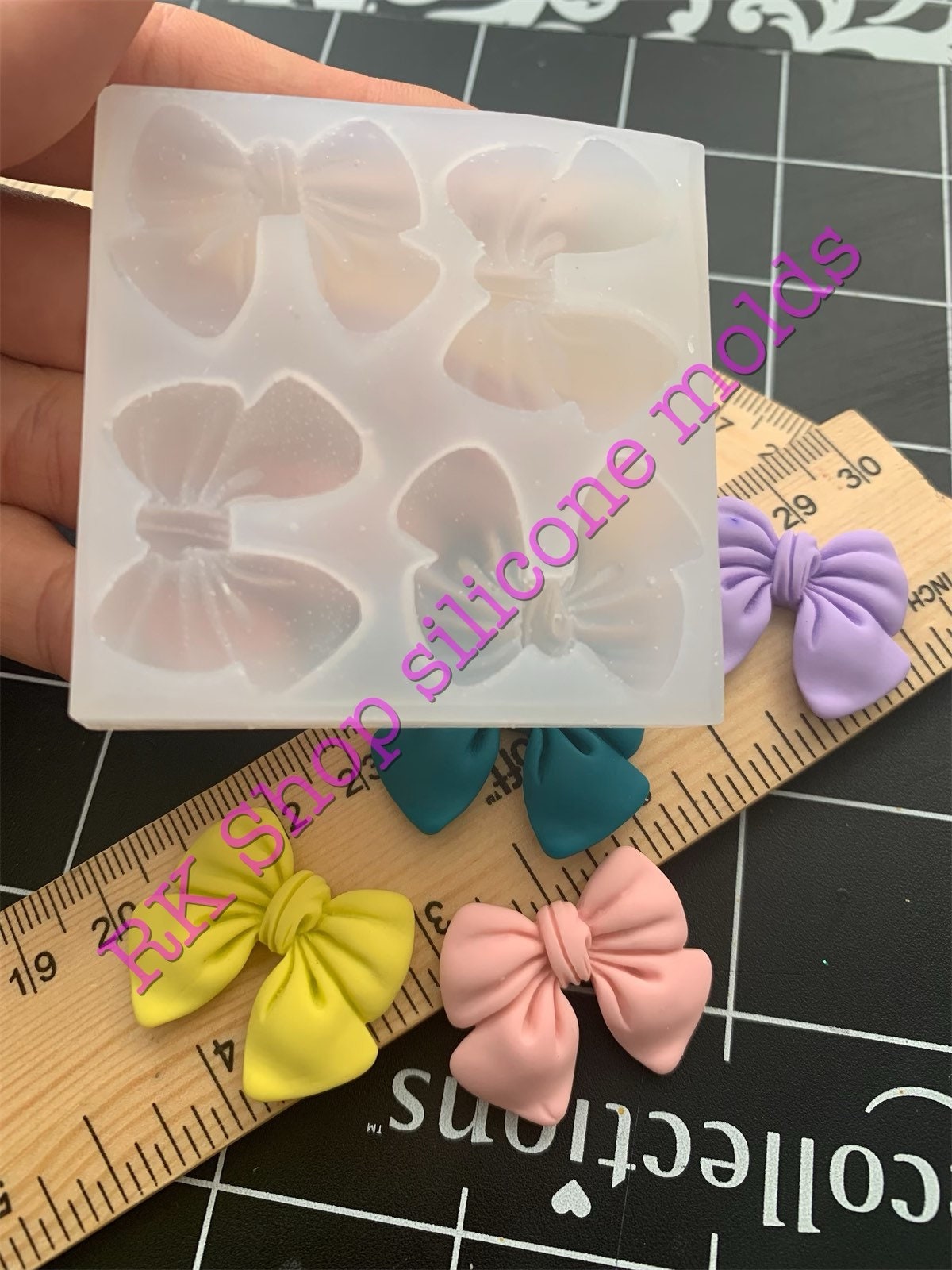 Bows-hair Tie Silicone Mold (we Have 4 Sizes S-M-L-XL) for Fondant ...