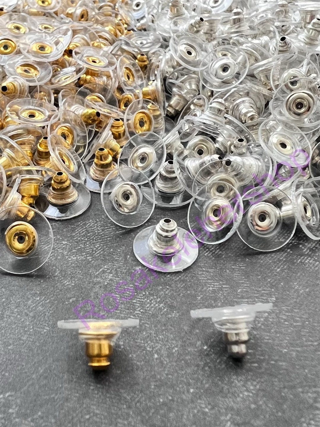 Stainless Steel Comfort Bullet Clutch Stud Earring Backs W/ Clear Pad ...