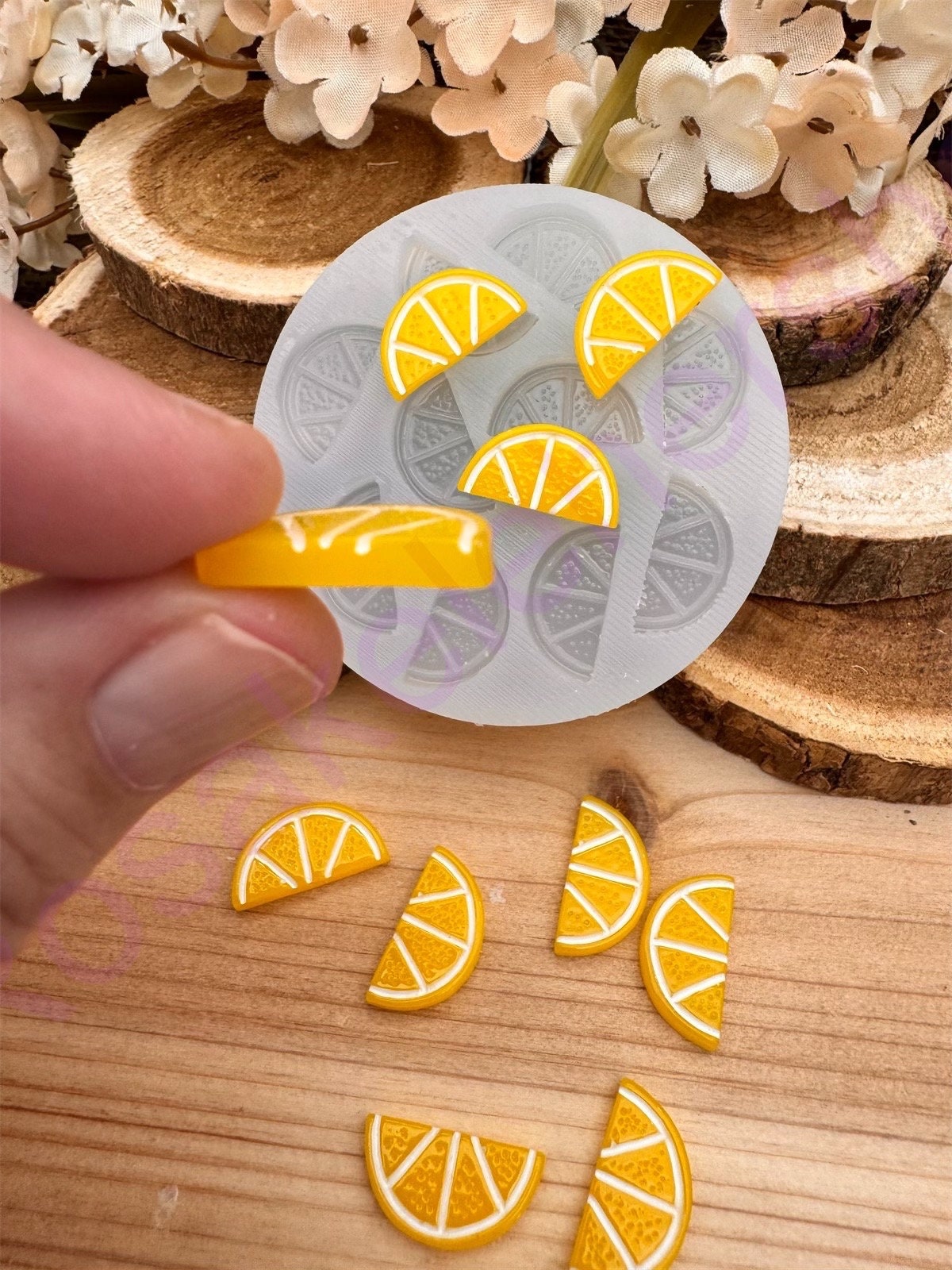 Half Tangerine-orange Fruit Slice Handmade Silicone Mold for Fondant ...
