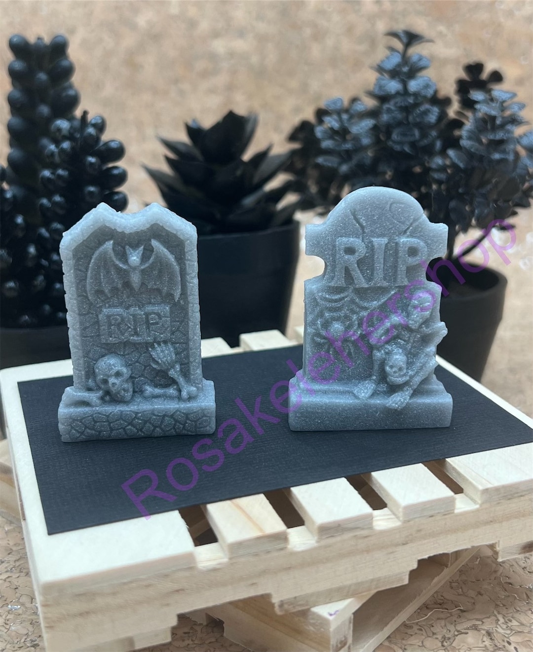Tiny Cemetery Resin RIP Headstone Tombstone Decorations-halloween Decor ...