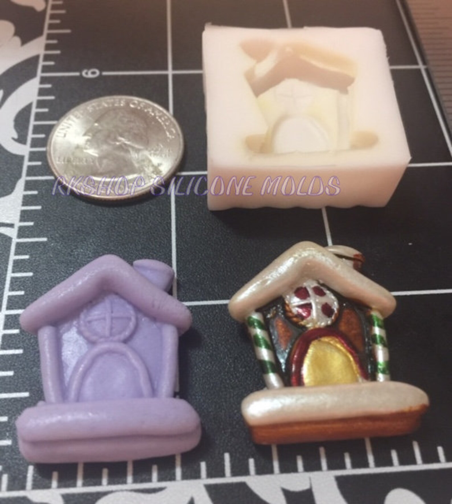 Gingerbread Tiny House Handmade Silicone Mold for Christmas Ornament ...