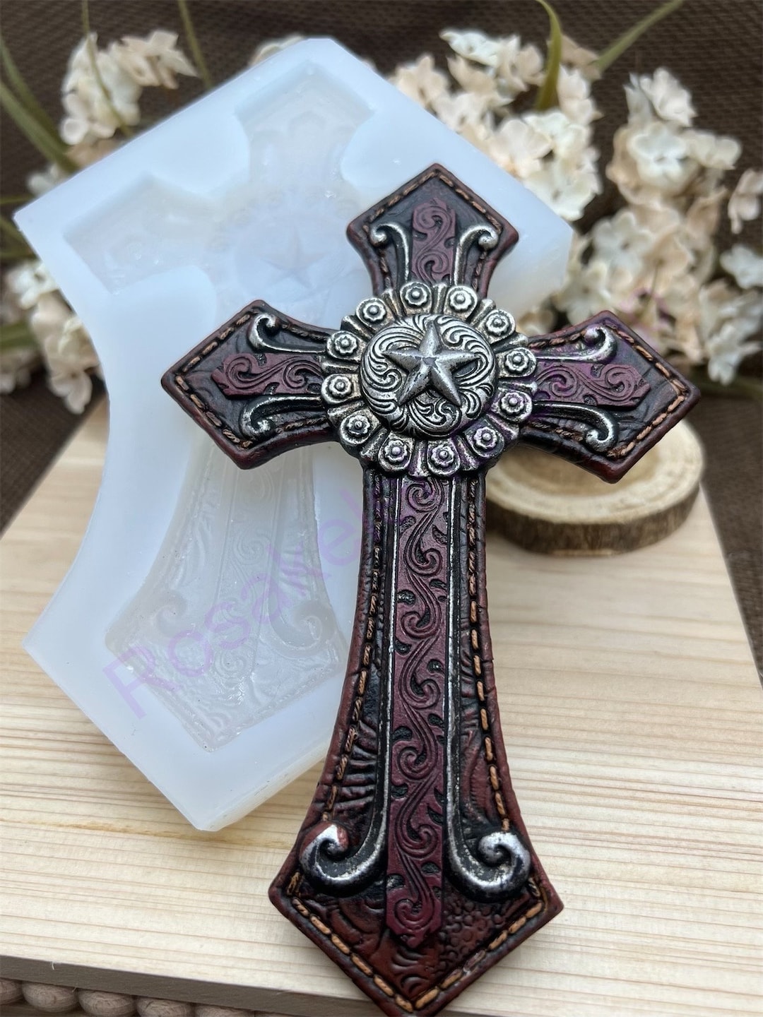Crucifix With Star-cross Silicone Mold for Fondant-resin-polymer Clay ...