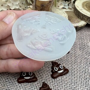 Emoji Cartoon Poop Silicone Mold Fondant-resin-crafts-clay-candy ...