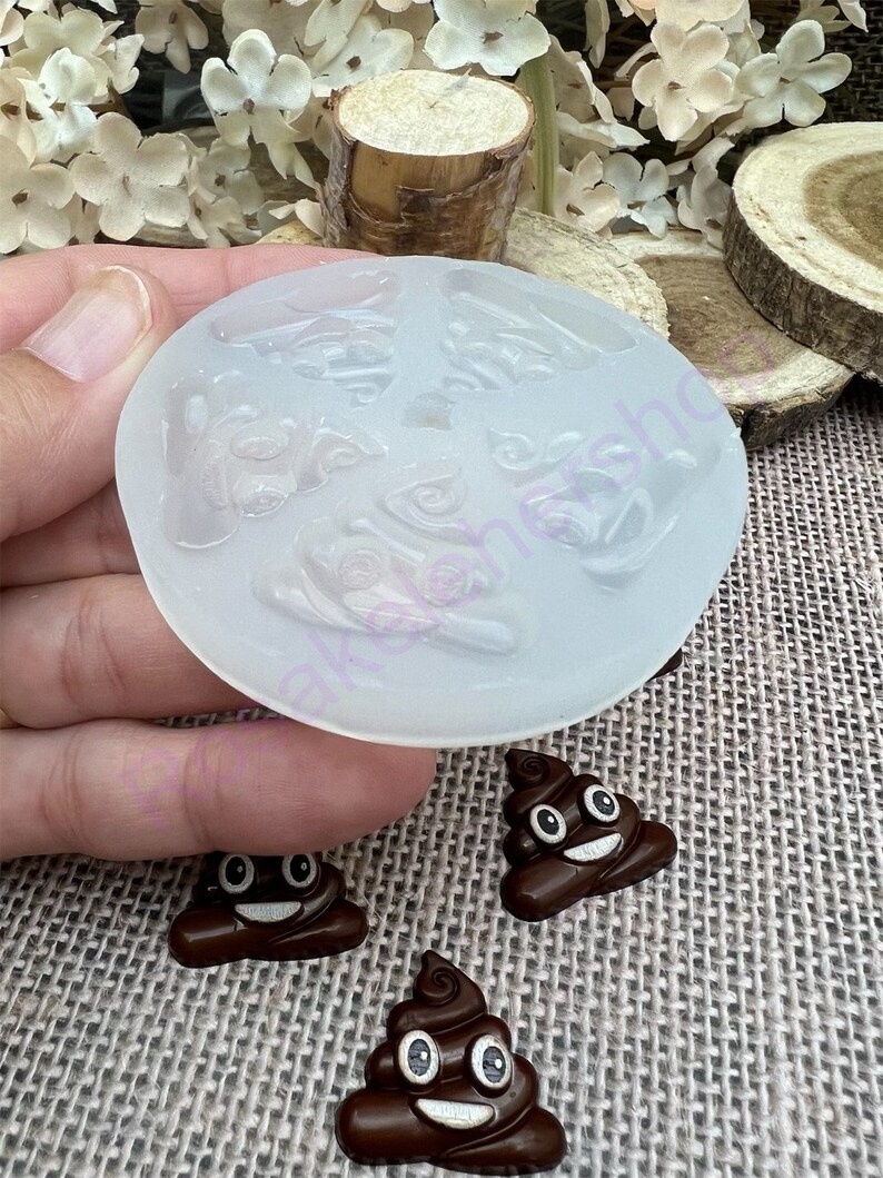 Emoji Cartoon Poop Silicone Mold Fondant-resin-crafts-clay-candy ...