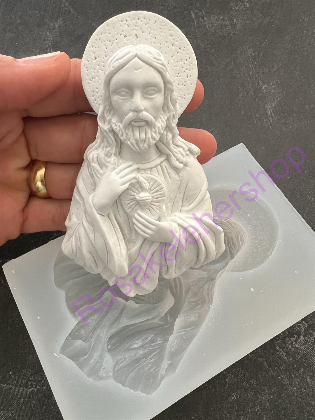 LARGE JESUS Silicone Mold (2)-saint-religious-fondant-resin-crafts-clay ...