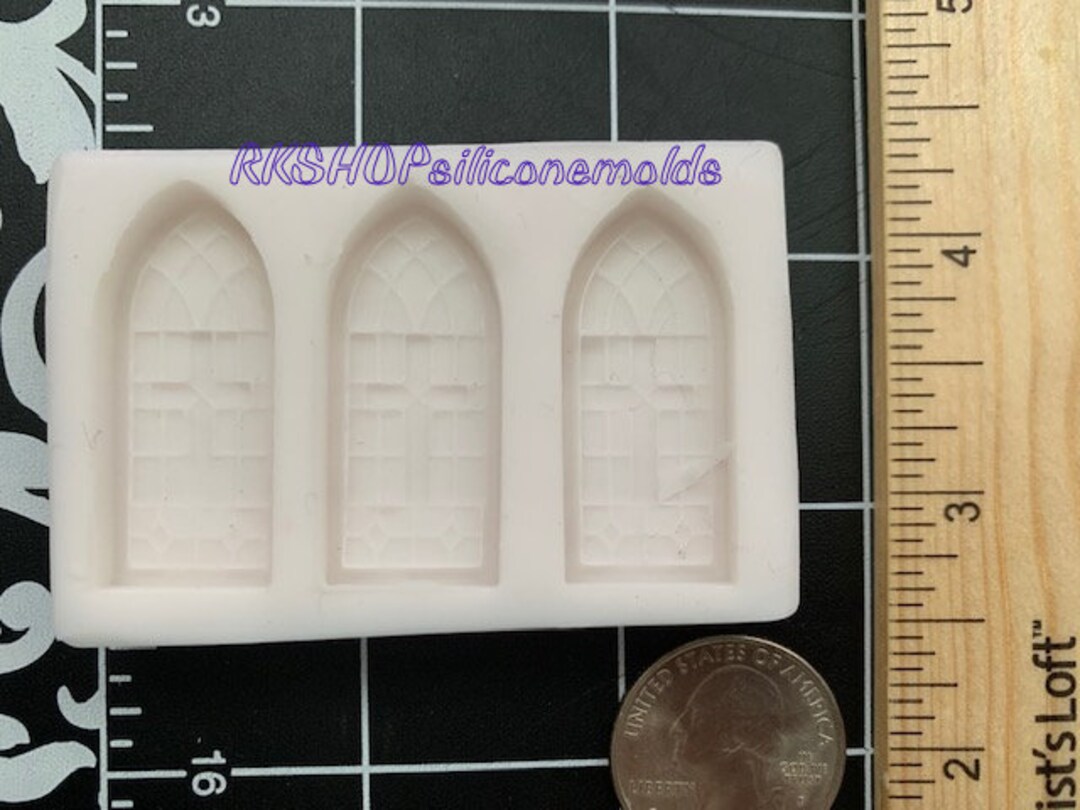 Church Castle Windows Silicone Mold Fondant-resin-crafts-clay-candy ...