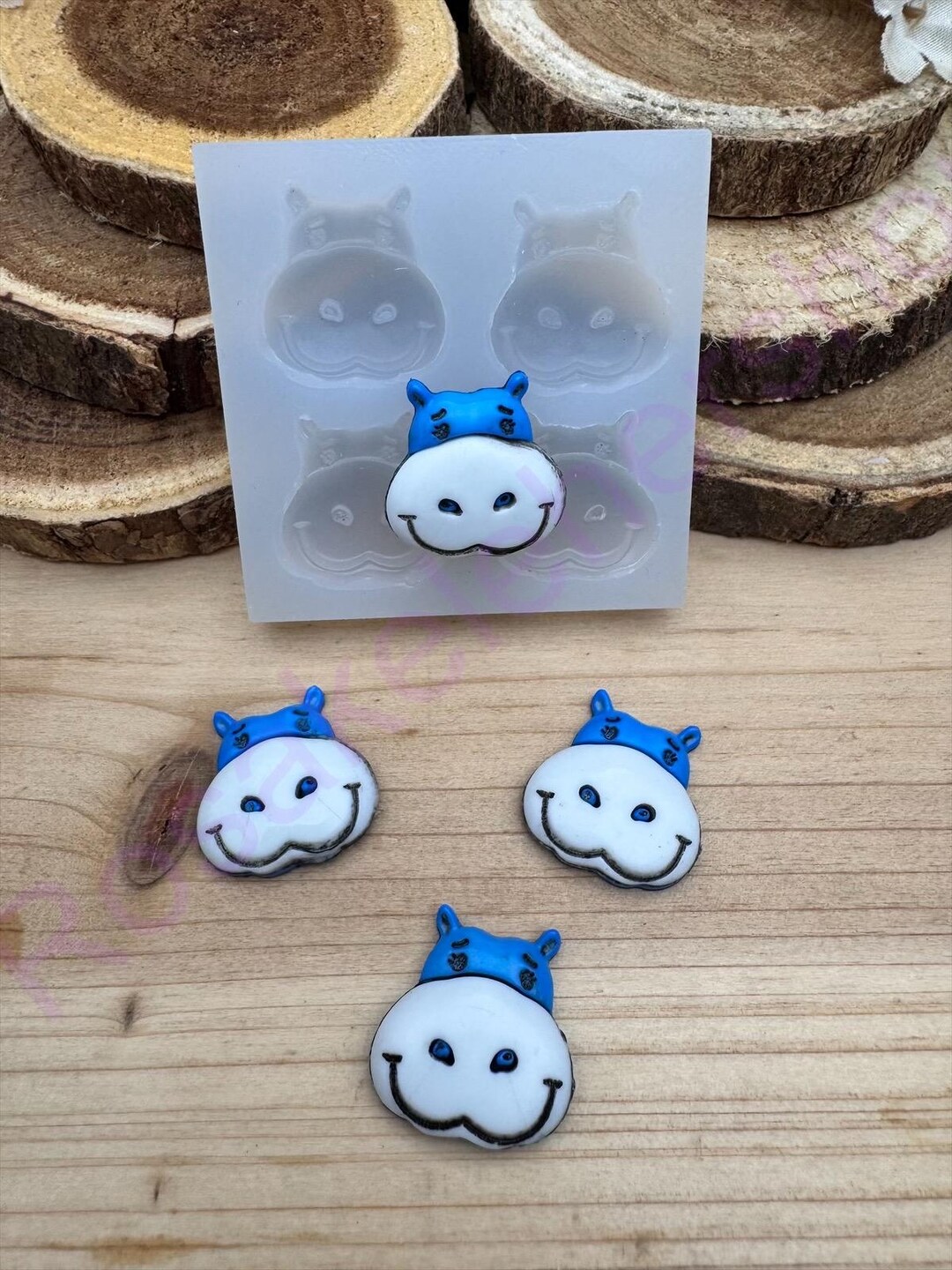 Hippo Face Handmade Silicone Mold for Fondant-resin-crafts-clay-candy ...