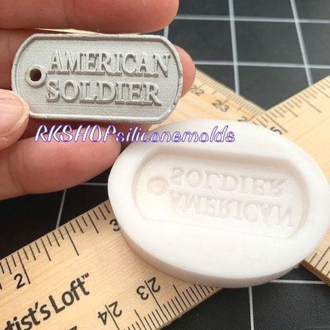 American Soldier-tags-medal-hero Silicone Mold for Fondant-resin ...