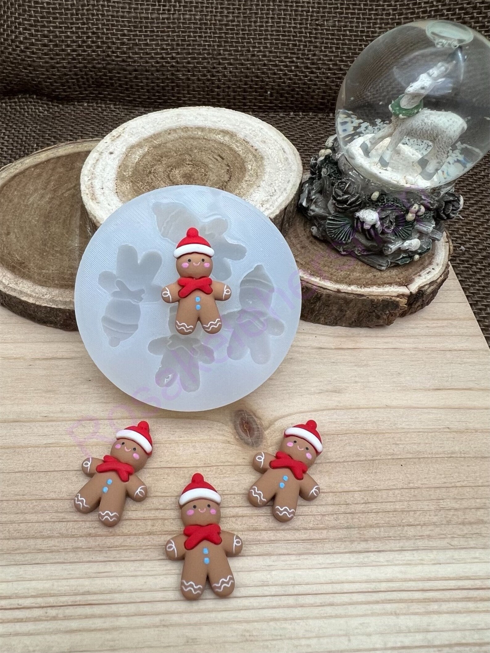 Christmas Small Gingerbread Man Handmade Silicone Mold for Fondant ...
