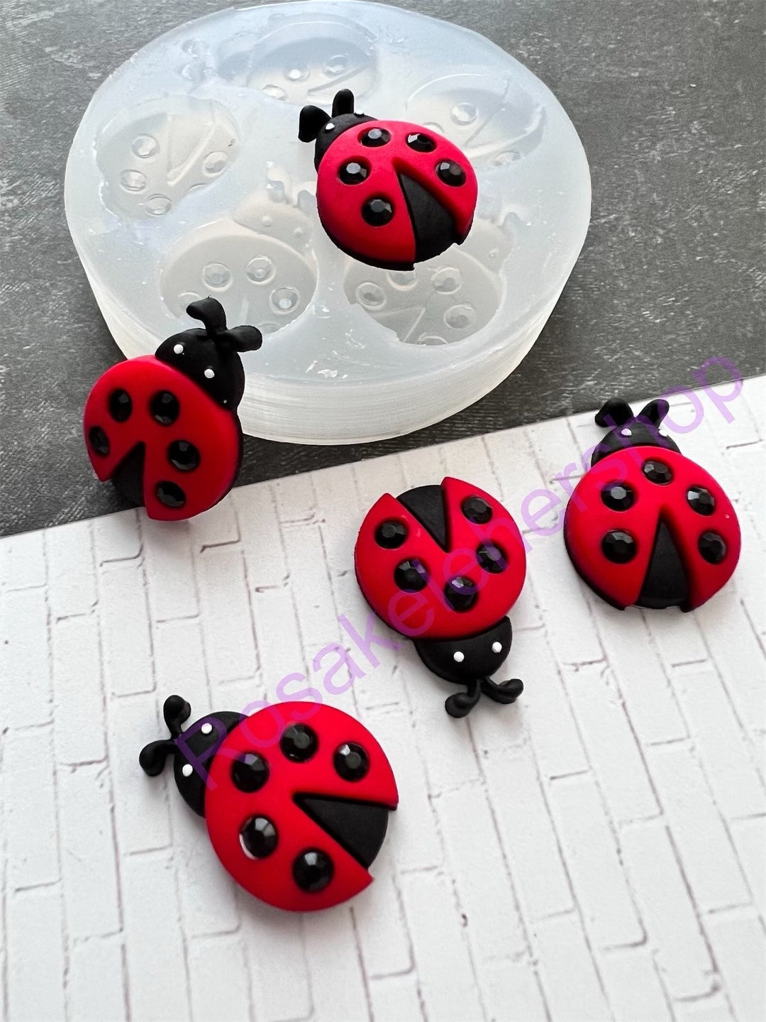 Ladybugs Silicone Mold Size Small for Fondant- Resin-handcrafts-polymer ...