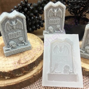 RIP Skull Tombstone Silicone Mold-cemetery Head Stone-halloween for ...