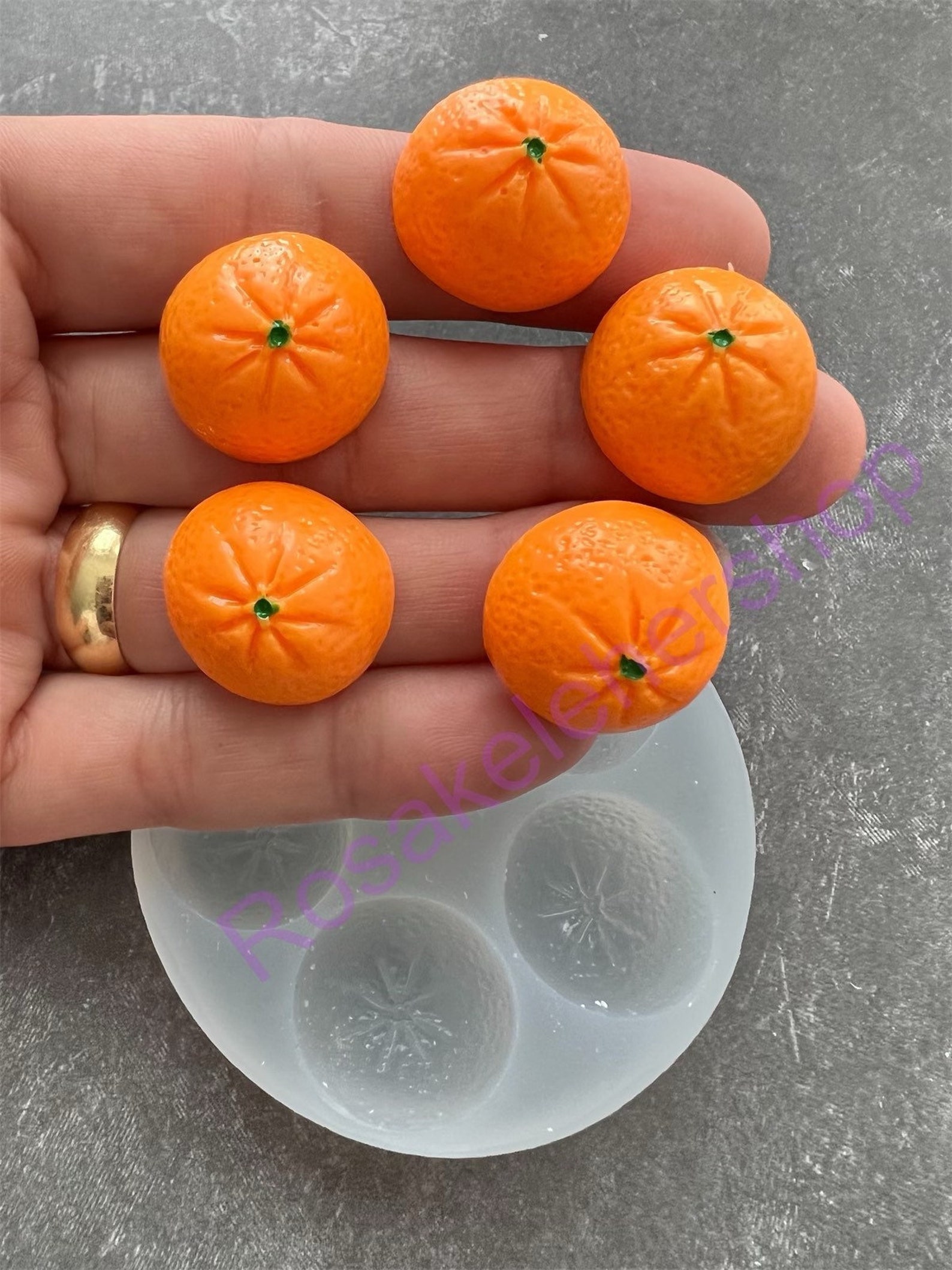 Half Orange-tangerine-fruit-food Silicone Mold for Fondant-resin ...