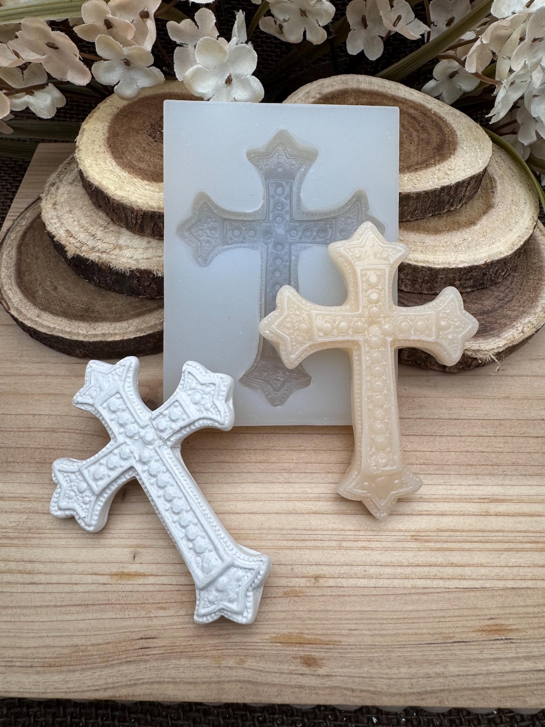 Gemstone Cross Handmade Silicone Mold for Fondant-resin-clay-candy ...