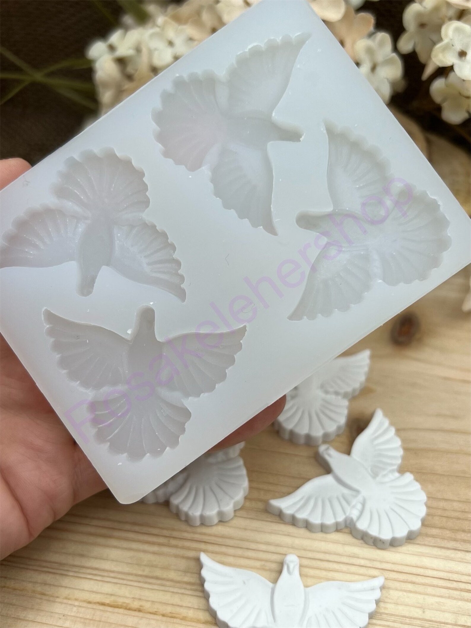 Dove Bird MEDIUM Flat Silicone Mold for Fondant-resin-handcrafts ...