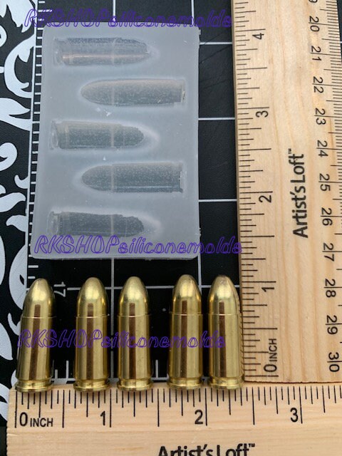 Gun Bullet 2D 9mm Silicone Mold for Fondant-resin-polymer - Etsy
