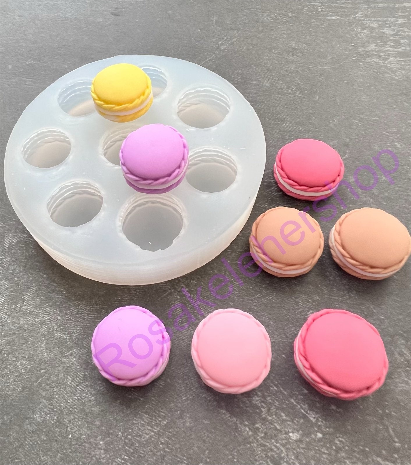Macarons-deserts-sweets-food Silicone Mold for Fondant-resin-polymer ...