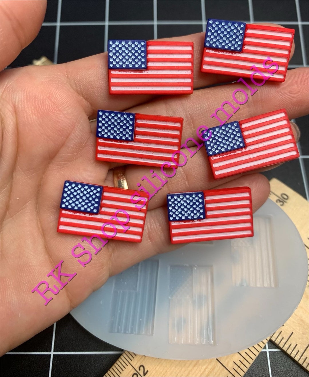 American Flag Silicone Mold for Fondant-resin-handcrafts-polymer Clay ...